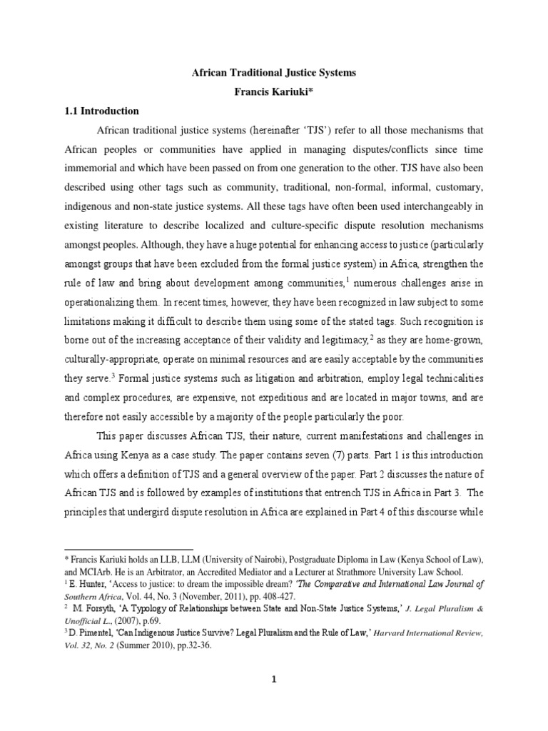 African Traditional Justice Systems | PDF | Ethical Principles | Justice