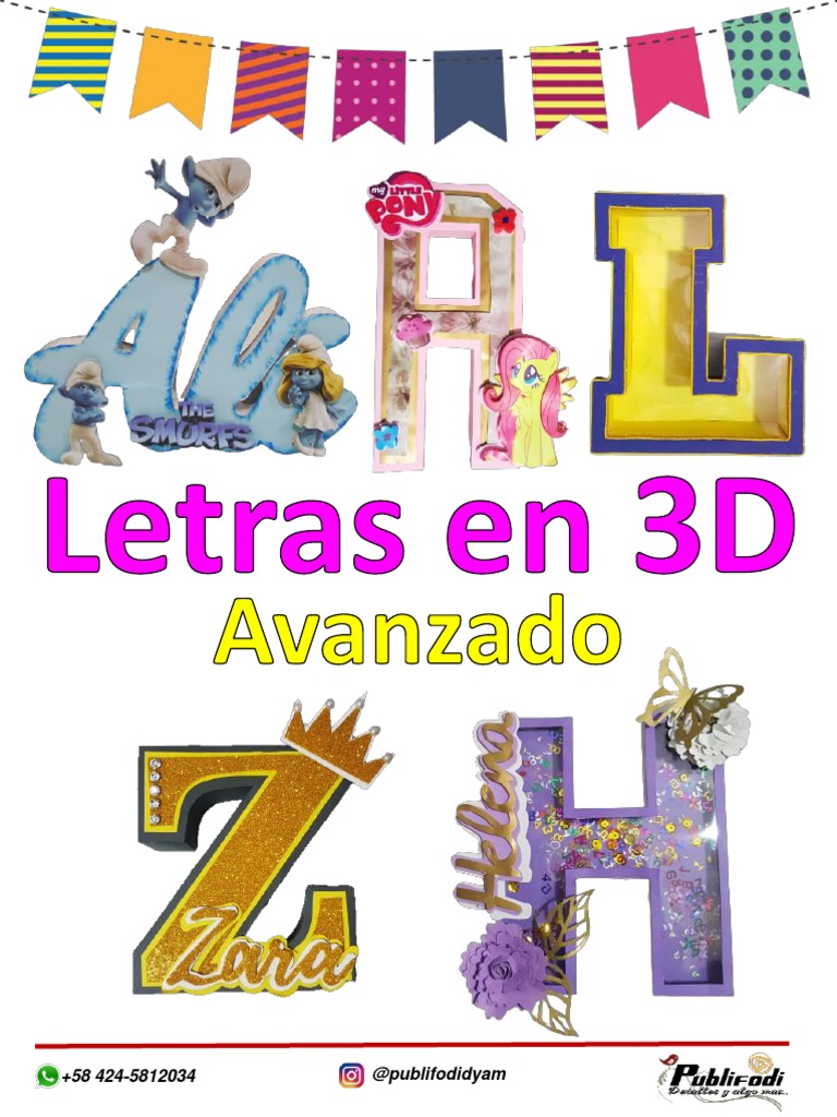 Creación de Letras 3D en Cartulina | PDF | Papel | Cartón