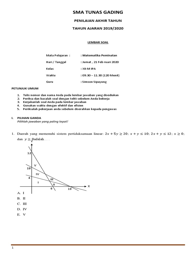 Soal Pat Minat PDF | PDF