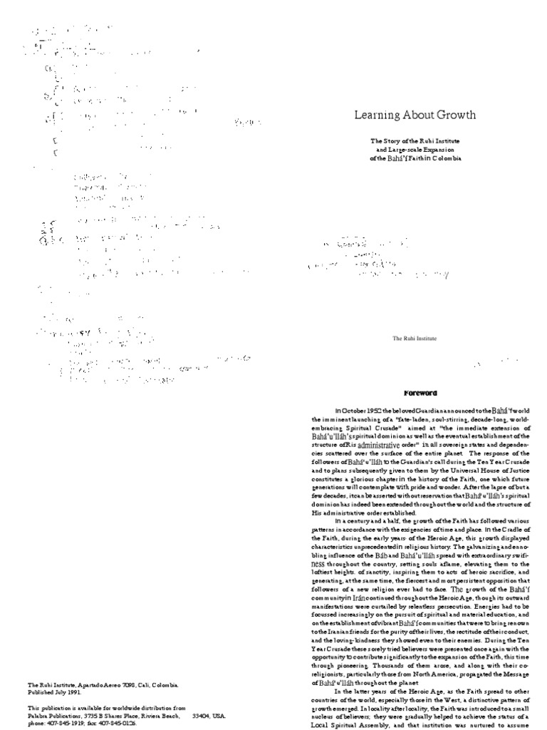 Learning About Growth - The Story of The Ruhi Institute and Large-Scale ...