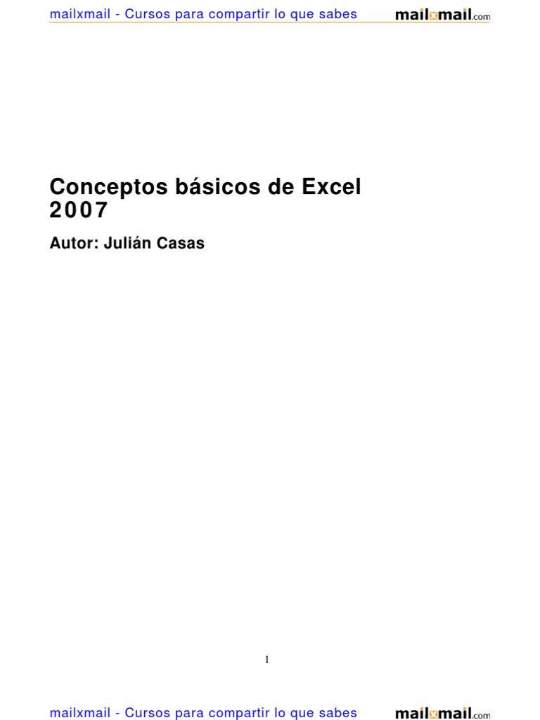 Conceptos Basicos Excel 2007 32566 Completo | PDF
