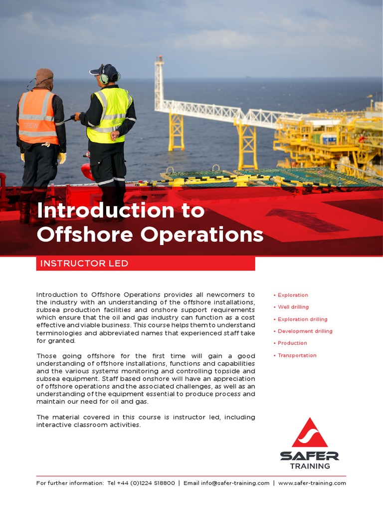 Offshore Operations Training Overview | PDF | Oil Well | Offshore Drilling