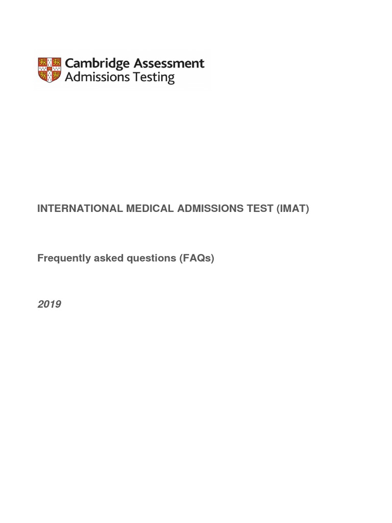 International Medical Admissions Test (Imat) | Download Free PDF ...