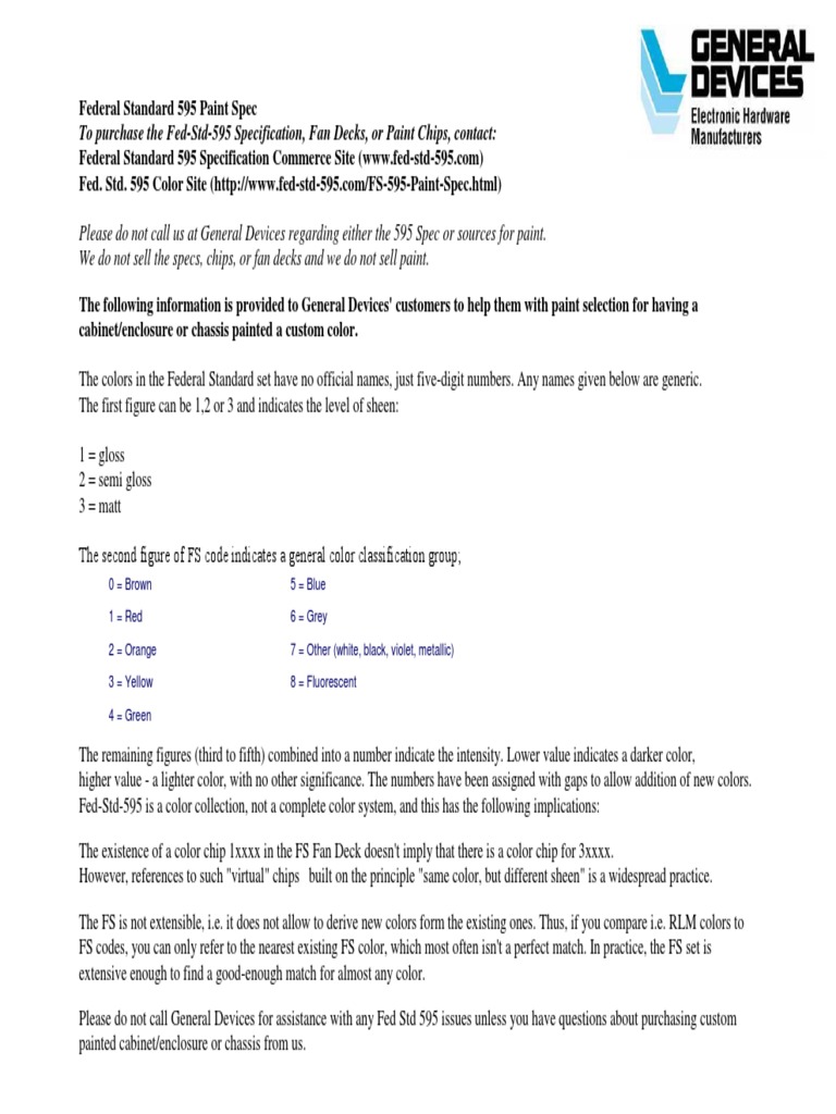 FedStd595 Color Chart | PDF | Color | Computer Monitor
