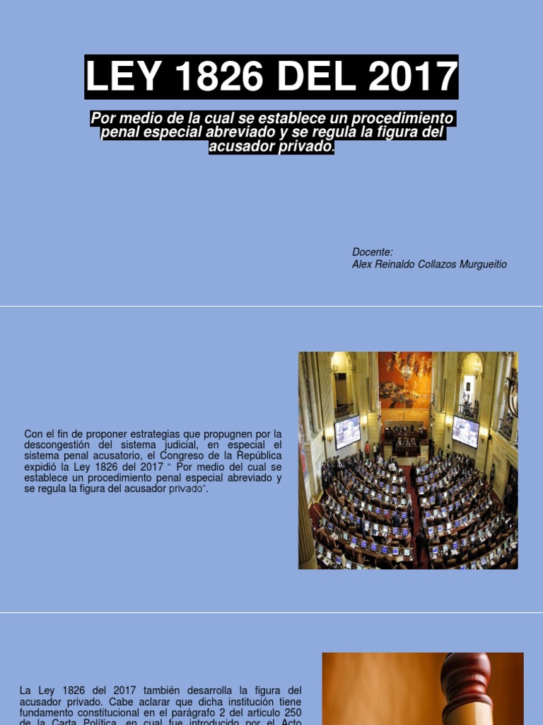 Ley 1826 de 2017 | PDF | Queja | Ley común