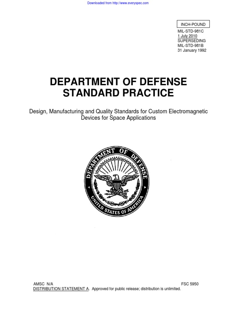 Mil STD 981c | PDF | Inductor | Wire