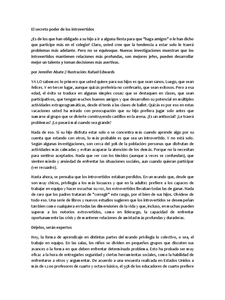 El Secreto Poder de Los Introvertidos - Compress | PDF | Cerebro | Memoria