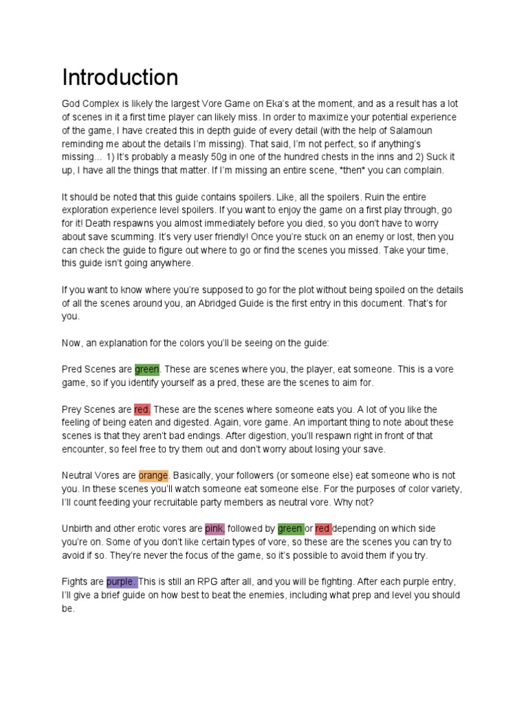 God Complex Game Guide | PDF | Pub