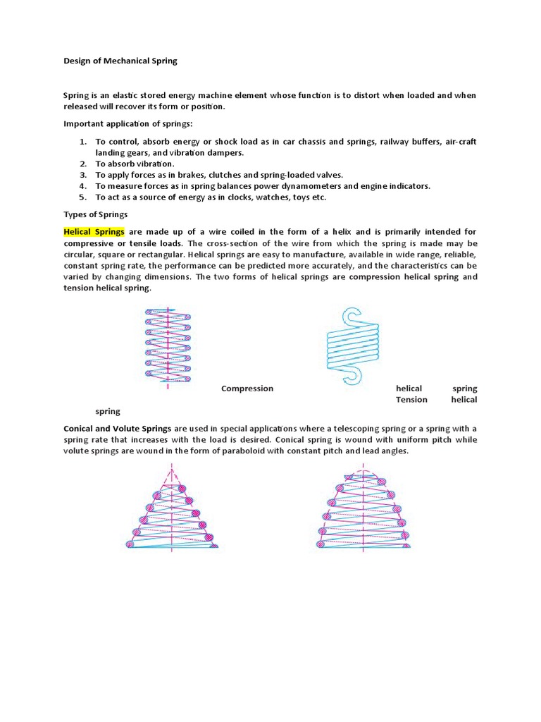 Mechanical Spring Design Guide | PDF | Helix | Gear