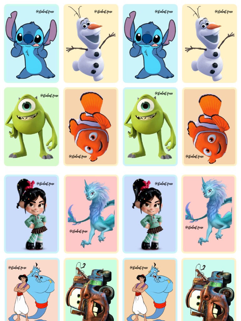 Memorama Disney para Imprimir | PDF