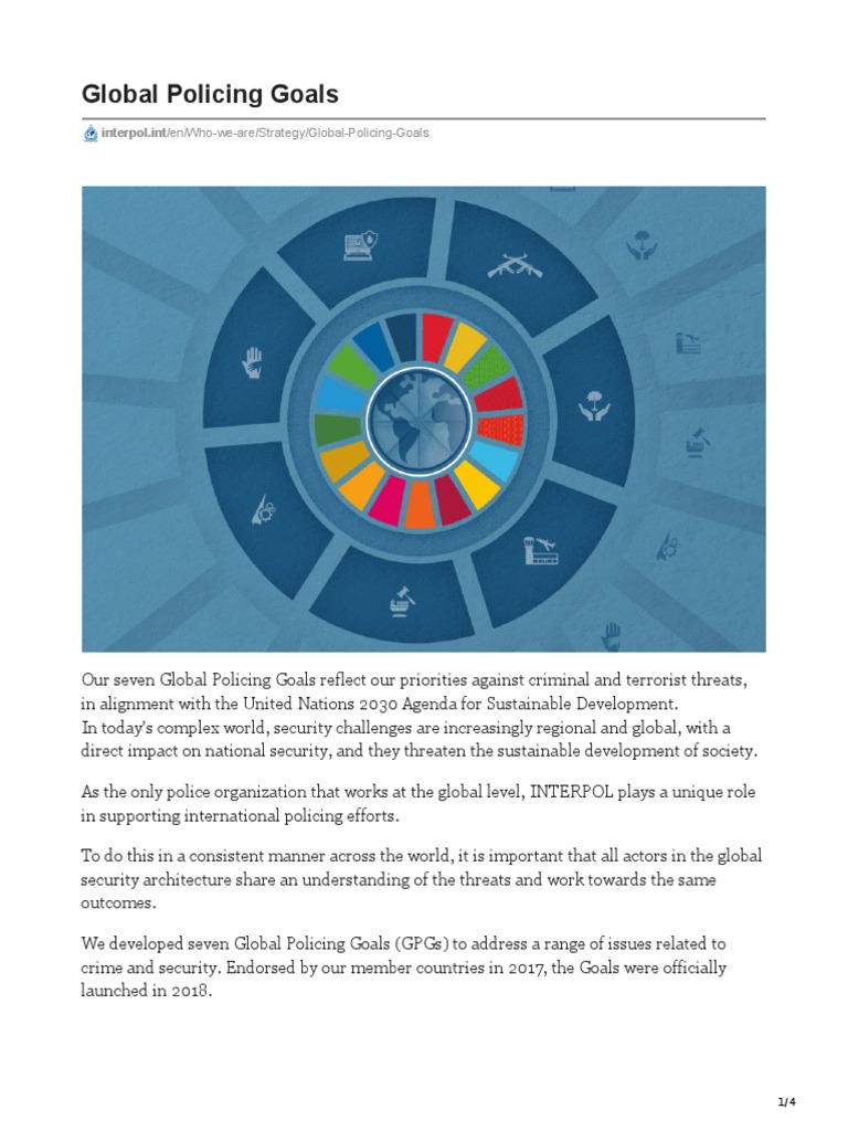 Interpol - Int-Global Policing Goals | PDF | Sustainability | Police