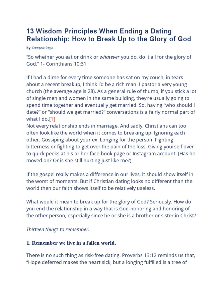 13 Wisdom Principles When Ending A Dating Relationship | PDF ...
