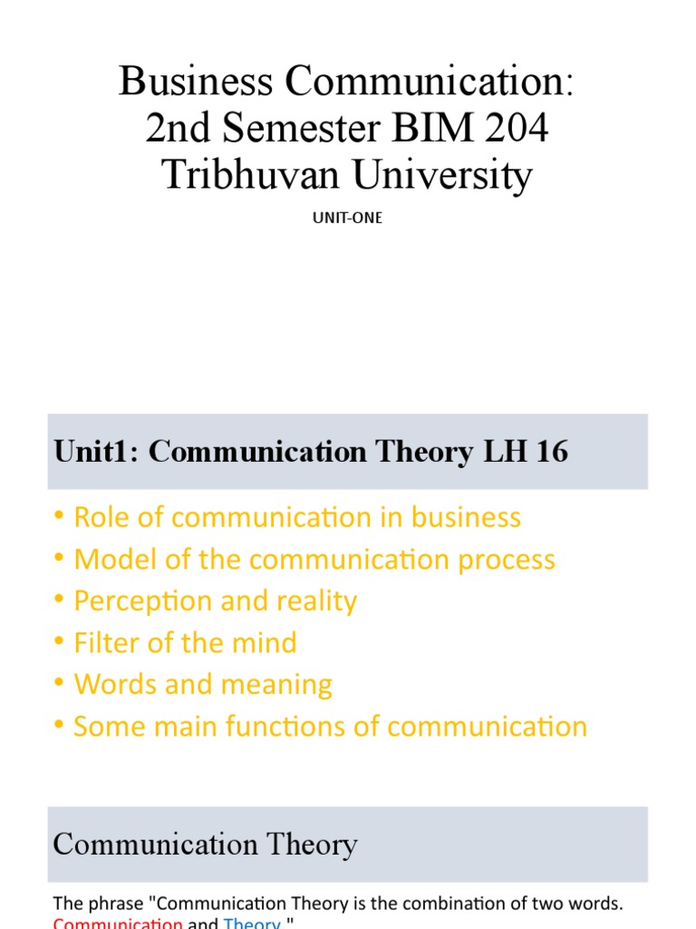 Business Communication: 2nd Semester BIM 204 Tribhuvan University | PDF