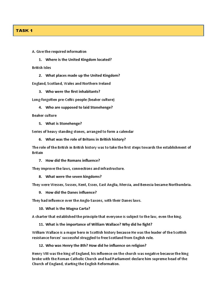 A Comprehensive Timeline of Key Events in British History | PDF ...