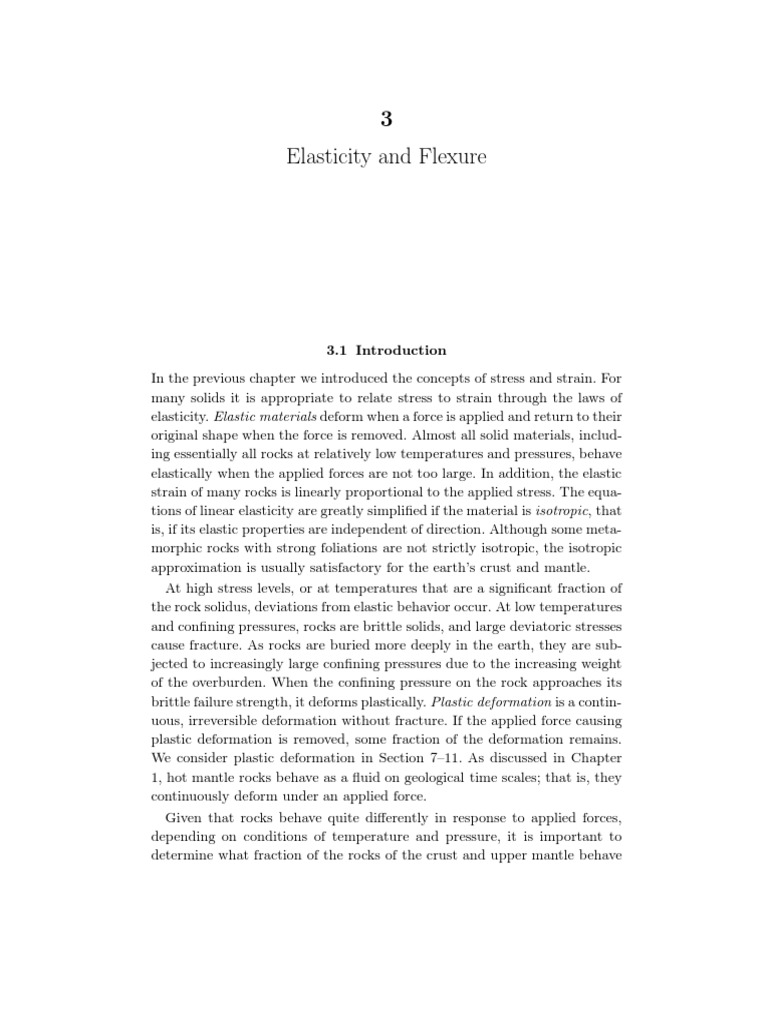 Elastic Behavior of Rocks and Flexure | PDF | Bending | Stress (Mechanics)