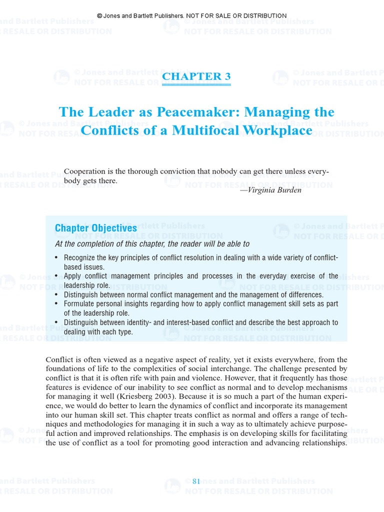 The Leader As Peacemaker: Managing The Conflicts of A Multifocal ...