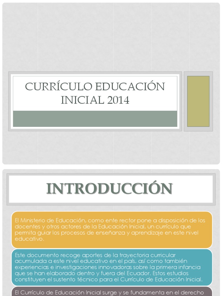 Currículo de Educación Inicial Ecuador | PDF | Educación de la primera ...