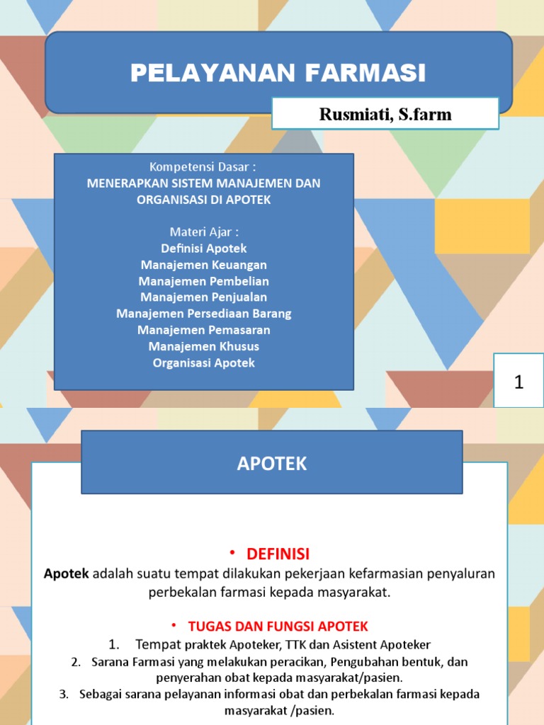 Manajemen Dan Organisasi Apotek 1 Pdf