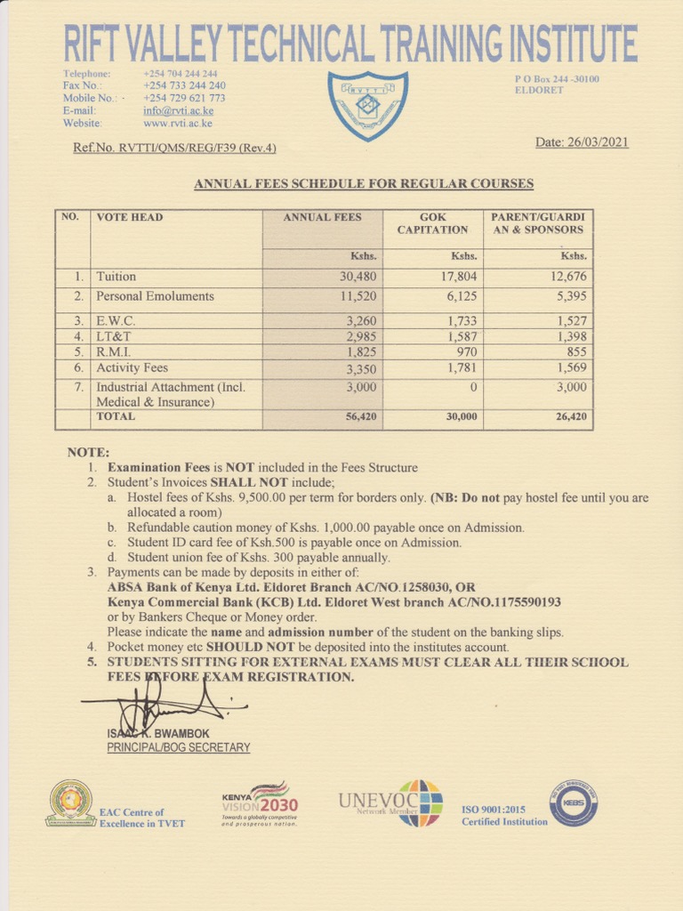 Rvtti Fee Structure | PDF