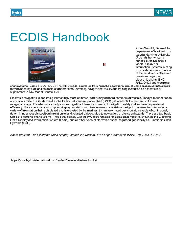 Ecdis Handbook 2 | PDF | Water Transport | Information Science