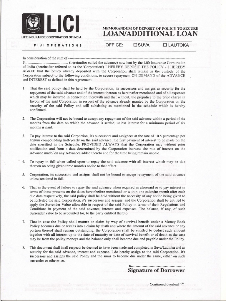 InstaPDF - in Lic Policy Loan Application Form 872 | PDF