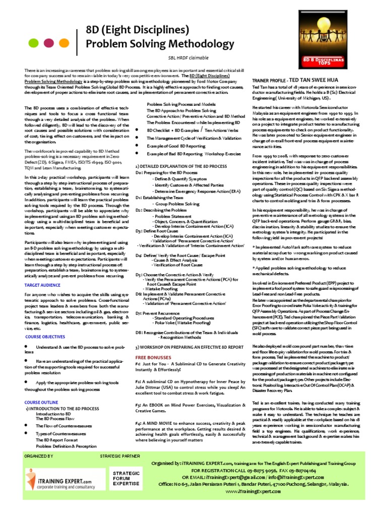 8D Problem Solving Workshop Overview | PDF | Payments