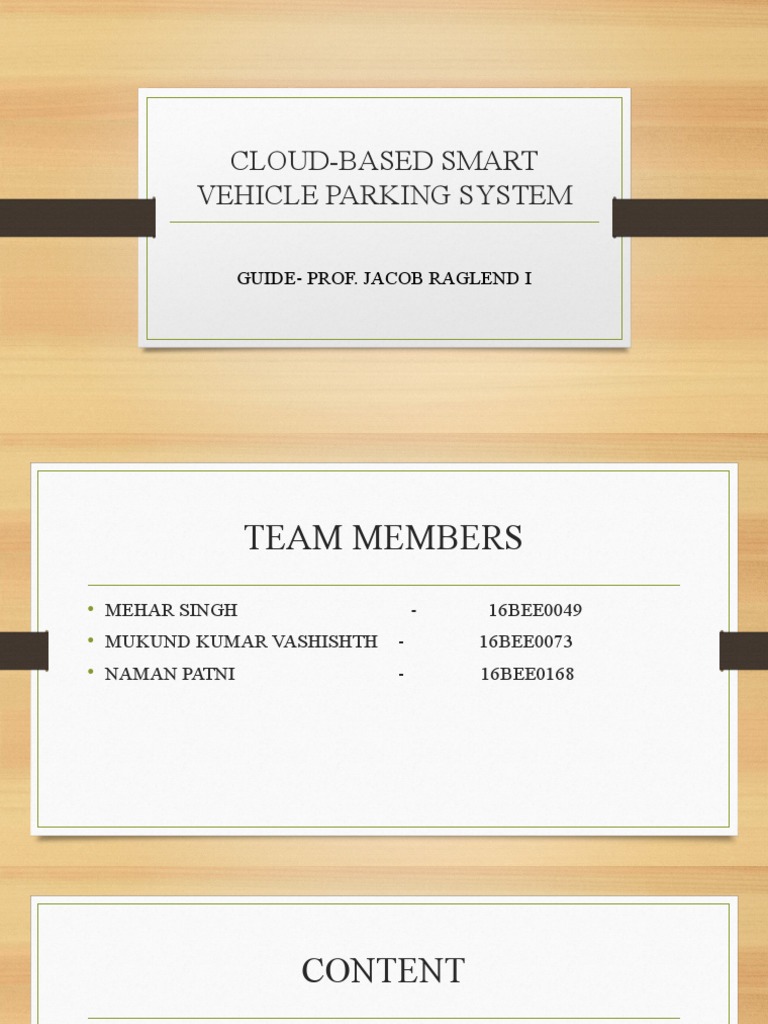 Cloud-Based Smart Vehicle Parking System | PDF | Parking | Internet Of ...