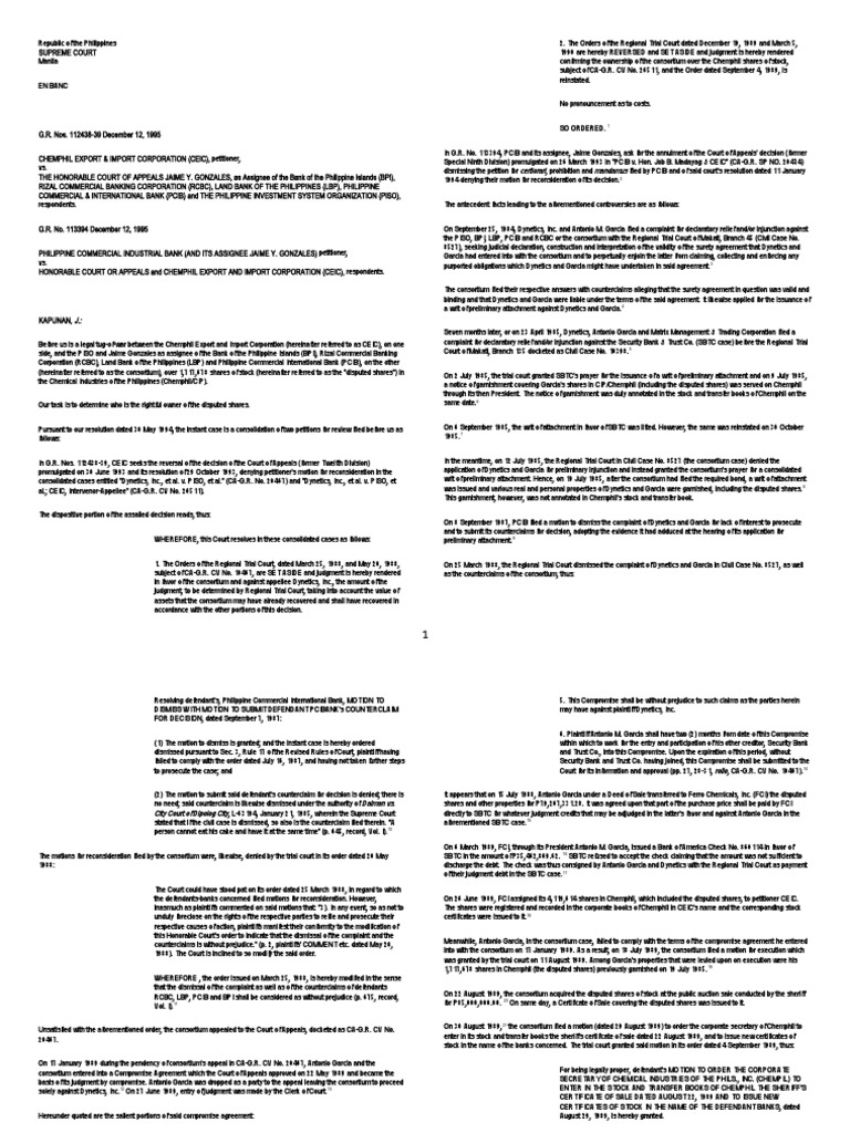 Chemphil Export and Import Corp. vs. CA (G.R. Nos. 112438-39 December ...