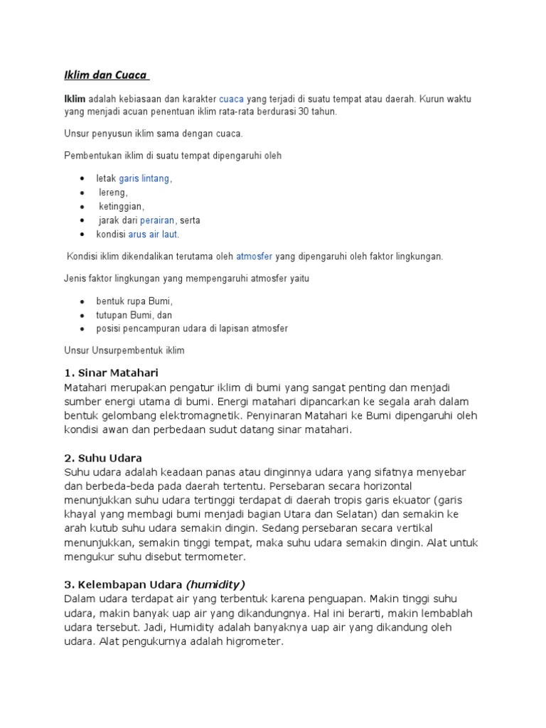 Iklim Dan Cuaca | PDF