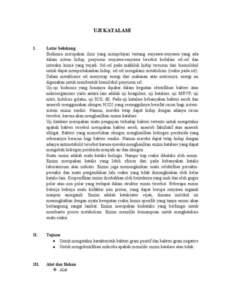 Uji Katalase | PDF
