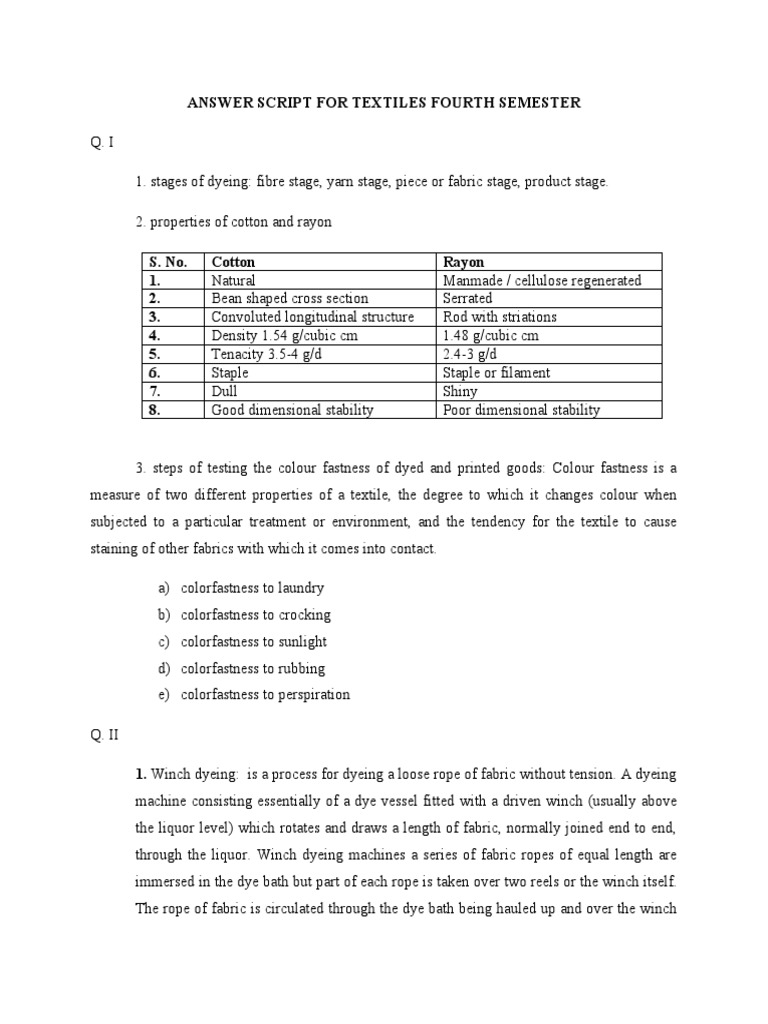 Textiles Exam Guide | PDF | Textiles | Dye