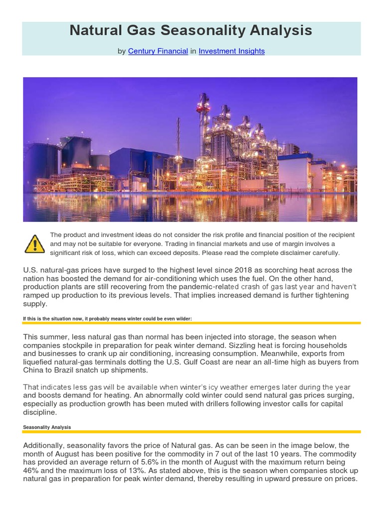 Natural Gas Seasonality Analysis - Century Financial | PDF | Investing ...