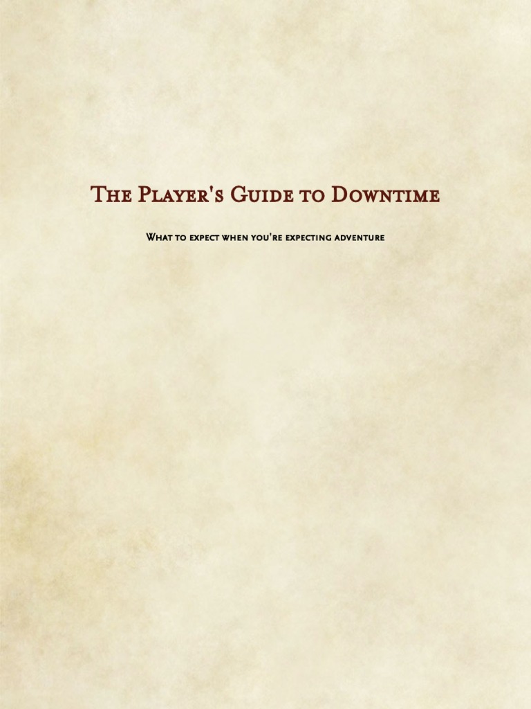 5E Homebrew - The Player's Guide To Downtime | PDF | Persuasion