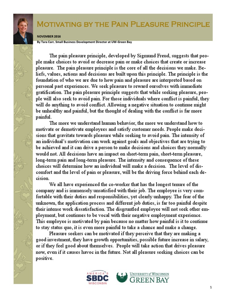 Understanding the Pain Pleasure Principle | PDF | Pleasure | Motivational