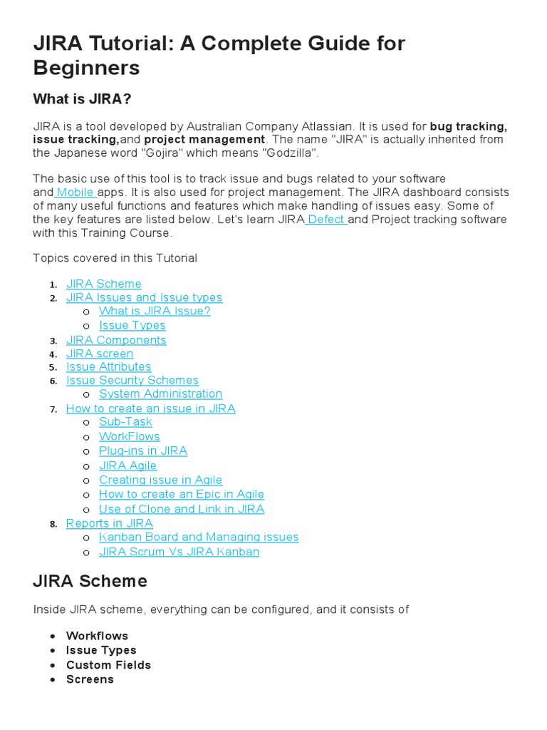 JIRA Tutorial: A Complete Guide For Beginners | PDF | Scrum (Software ...