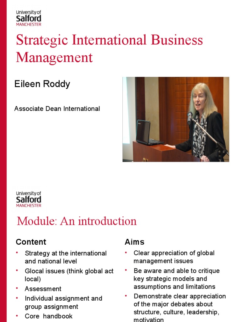 Strategic International Business Management: Eileen Roddy | PDF ...