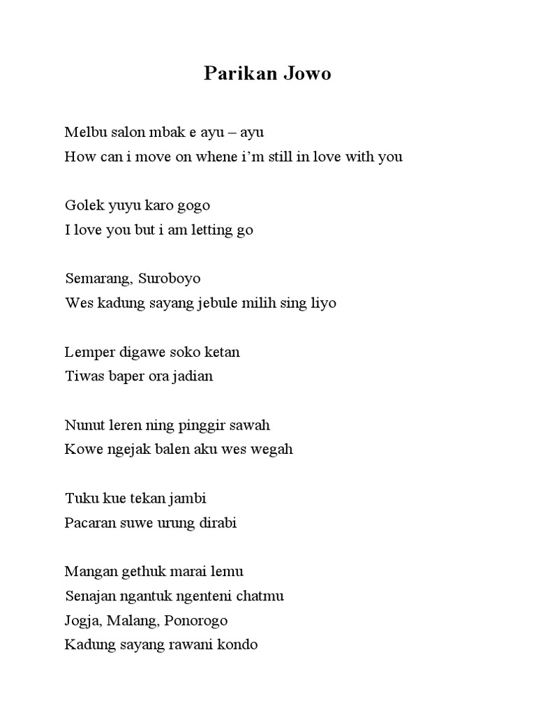 Kumpulan Parikan Jowo Lucu dan Ambyar | PDF