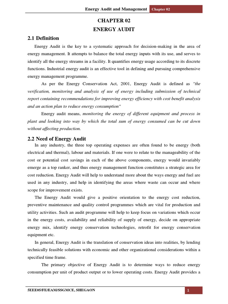 Eam - CH 2 | Download Free PDF | Audit | Energy Conservation
