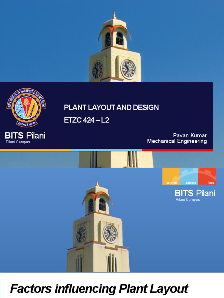 BITS Pilani: Plant Layout and Design ETZC 424 - L2 | PDF | Mechanical Engineering | Secondary ...