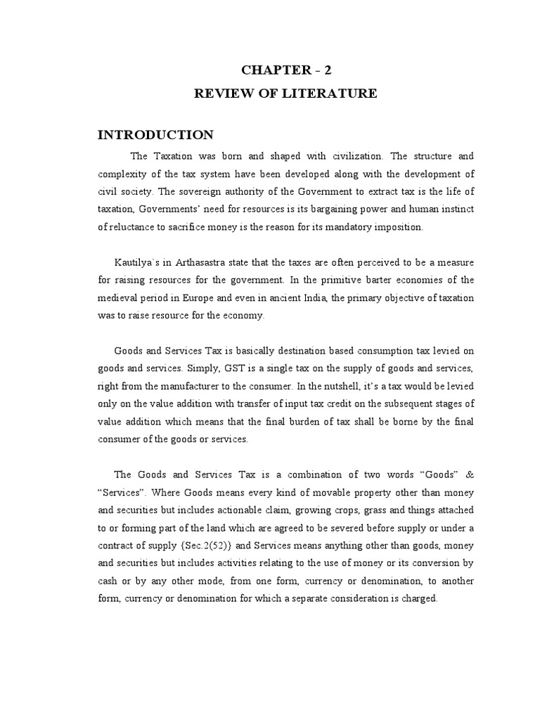 Chapter - 2 Review of Literature | PDF | Value Added Tax | Taxes