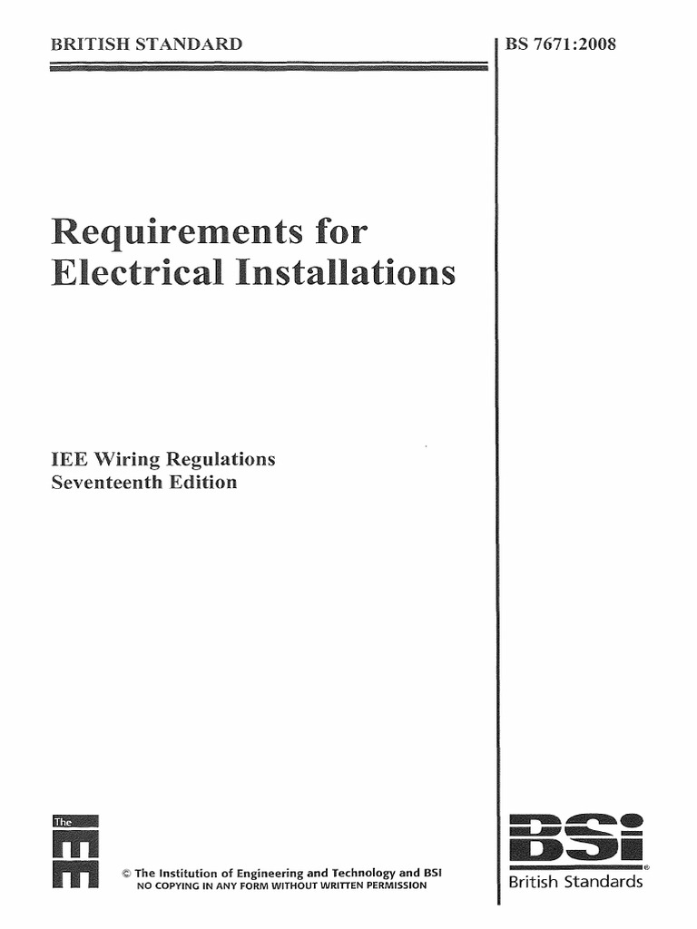 Requirements For Electrical Installations: lEE Wiring Regulations ...