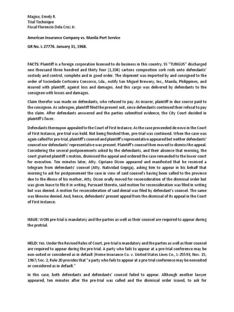 Trial Technique Case Digests (2nd Batch) | PDF | Judgment (Law) | Lawsuit