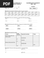 GRADE 4 TERM 1 TEST MATHEMATICS MEMO (Final) | PDF | Square Root | Numbers