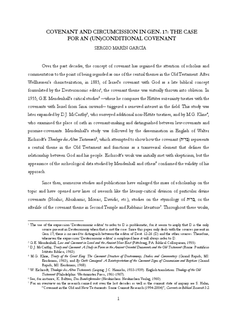 Unconditional vs Conditional Covenant in Genesis 17 | PDF | Covenant ...