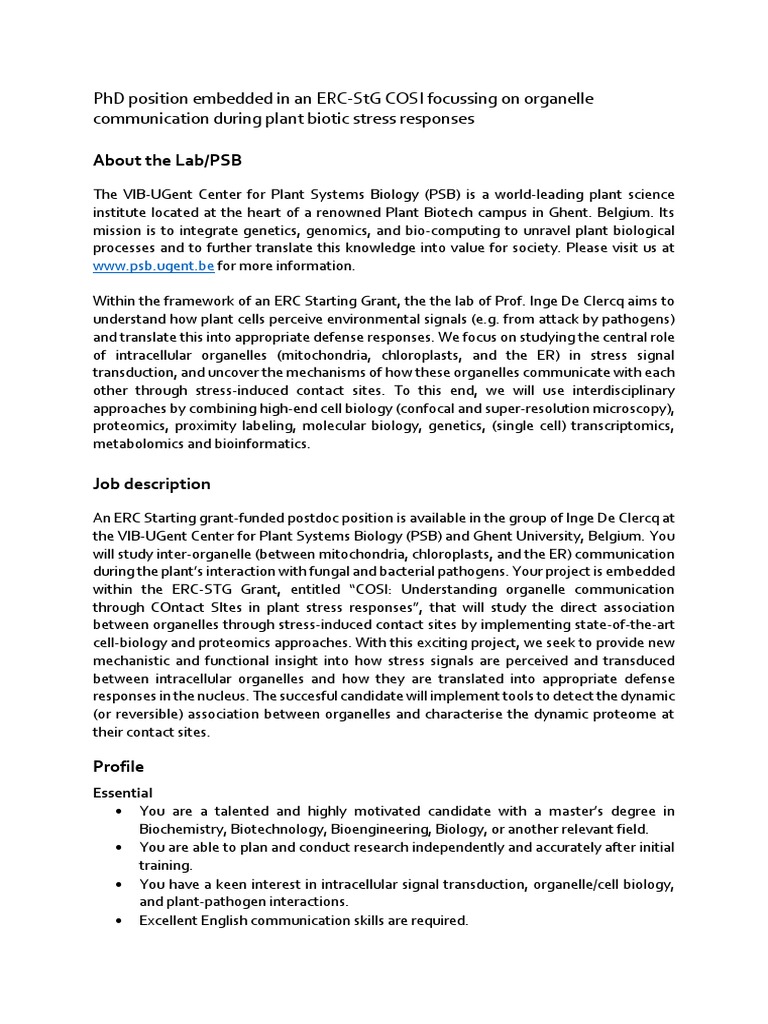 About The Lab/PSB | PDF | Biology | Proteomics