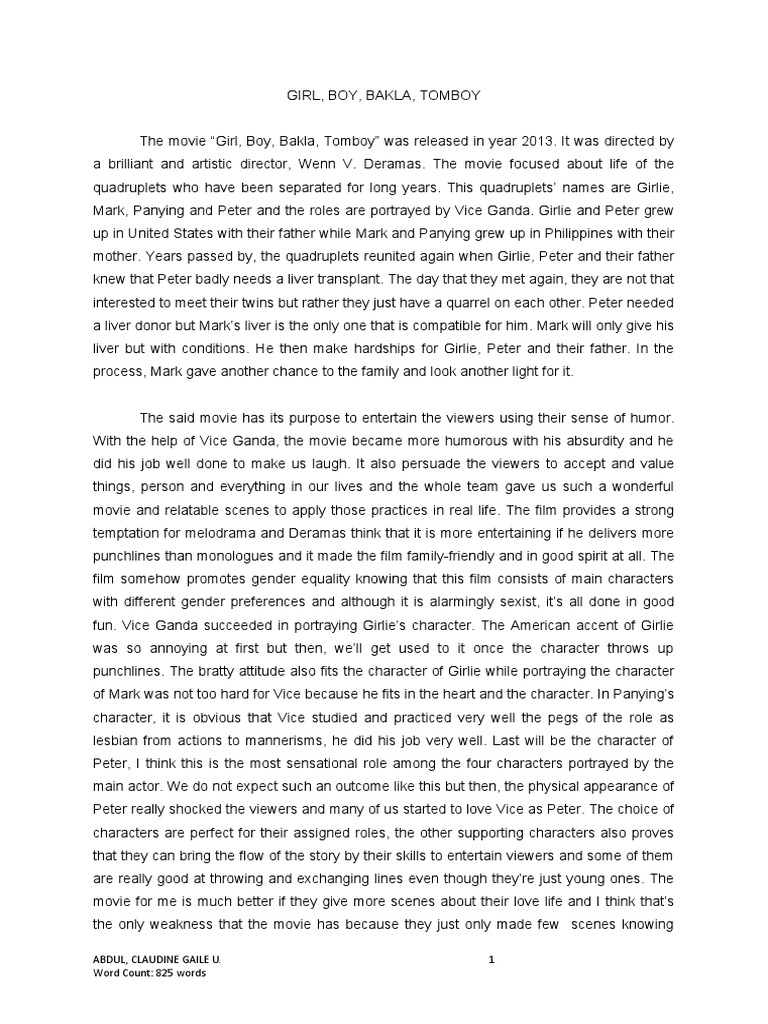 1 Abdul, Claudine Gaile U. Word Count: 825 Words | PDF