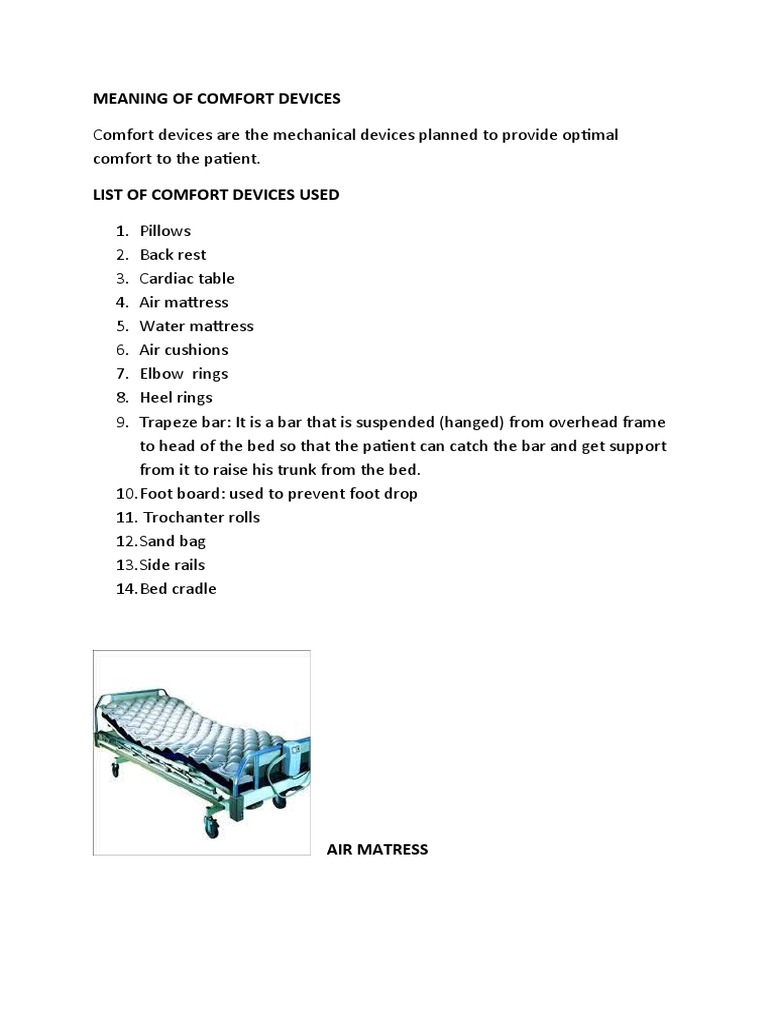 Meaning of Comfort Devices | PDF