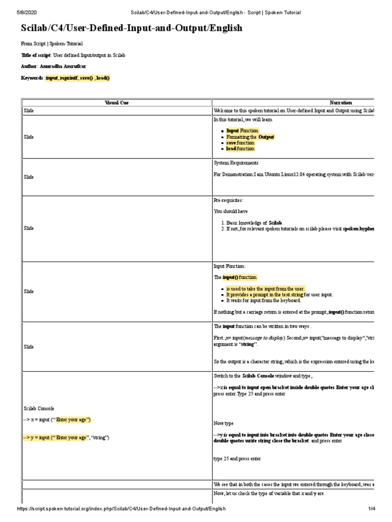 15.user Defined Input and Output in Scilab | Download Free PDF | Command Line Interface | Software