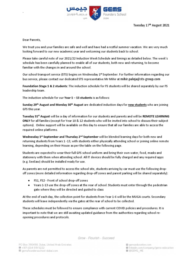 Induction Week Schedule 2021 2022 Final | PDF