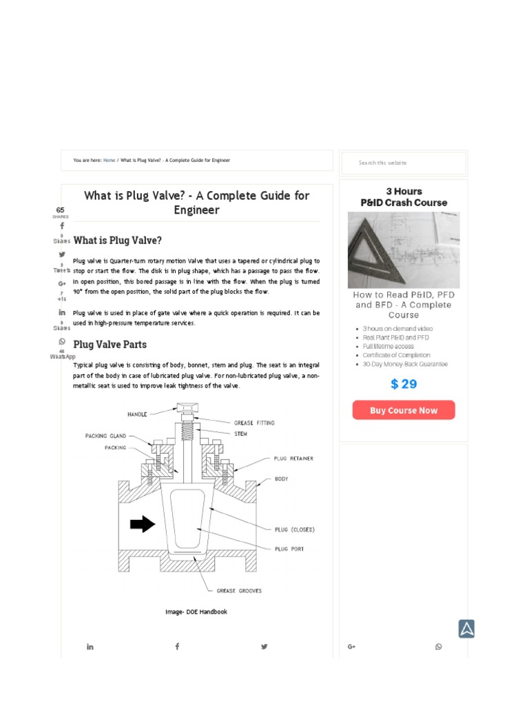 What Is Plug Valve? - A Complete Guide For Engineer | PDF | Valve ...